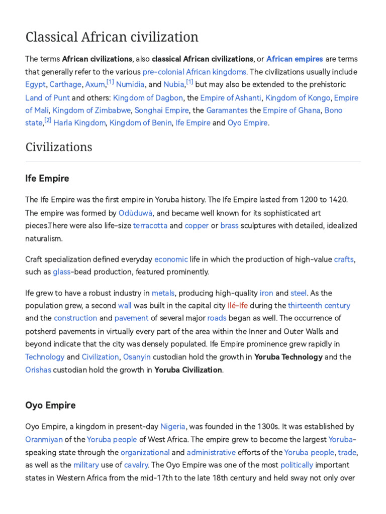 Overview of Classical African Civilizations | PDF | Ancient Egypt