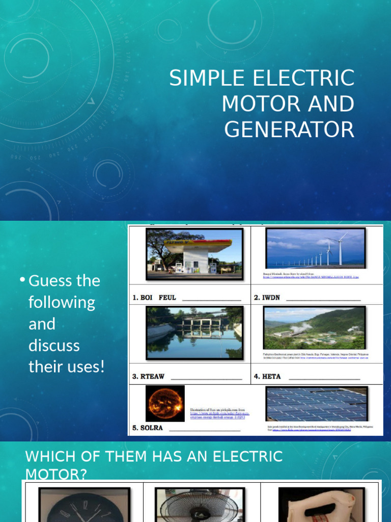 Simple Electric Motor and Generator | PDF | Electric Motor | Electric Generator