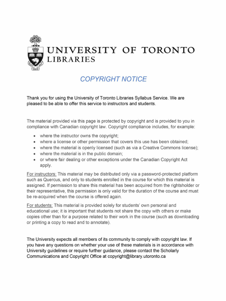University of Toronto Copyright Notice | PDF | Copyright | Business Law