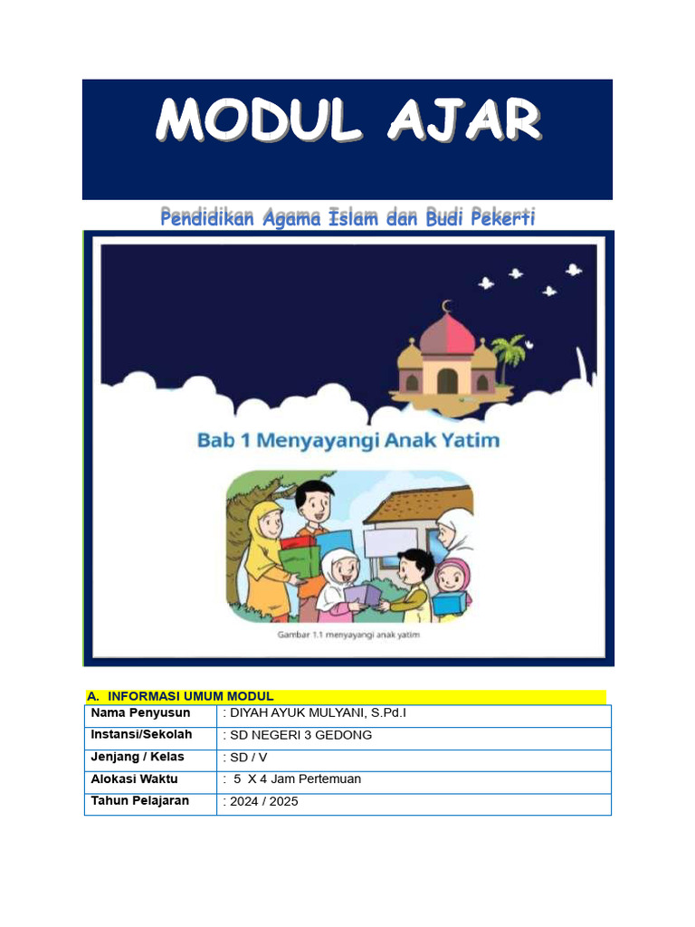 Modul Ajar PAI Kelas 5 - BAB 1 | PDF