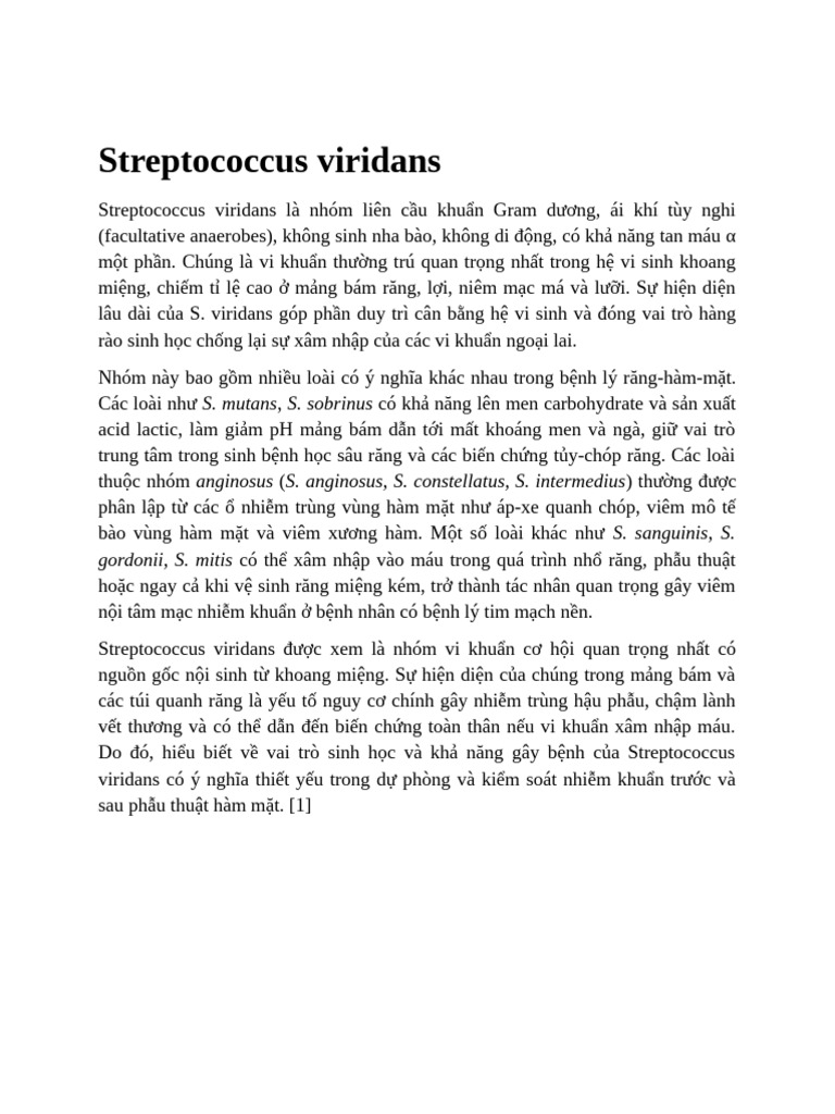 Streptococcus Viridans | PDF