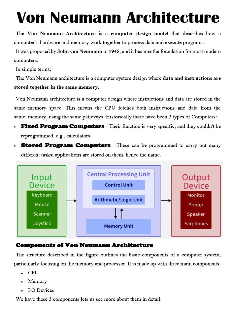 Understanding Von Neumann Architecture | PDF | Central Processing Unit ...