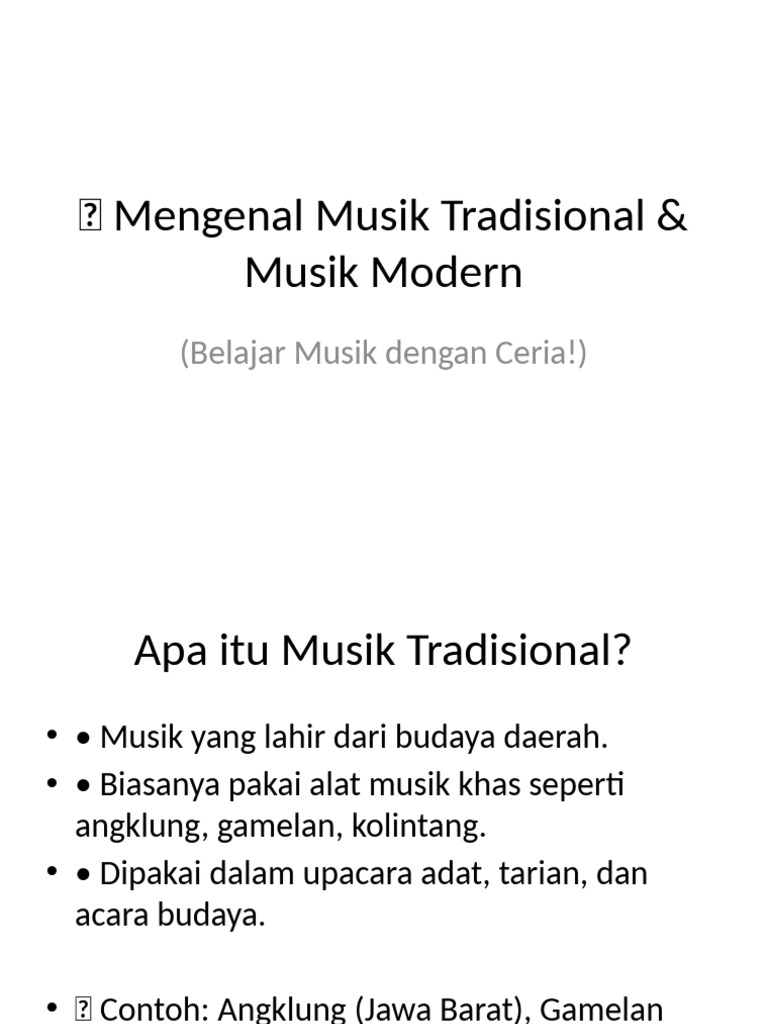 Musik Tradisional Vs Modern SD | PDF