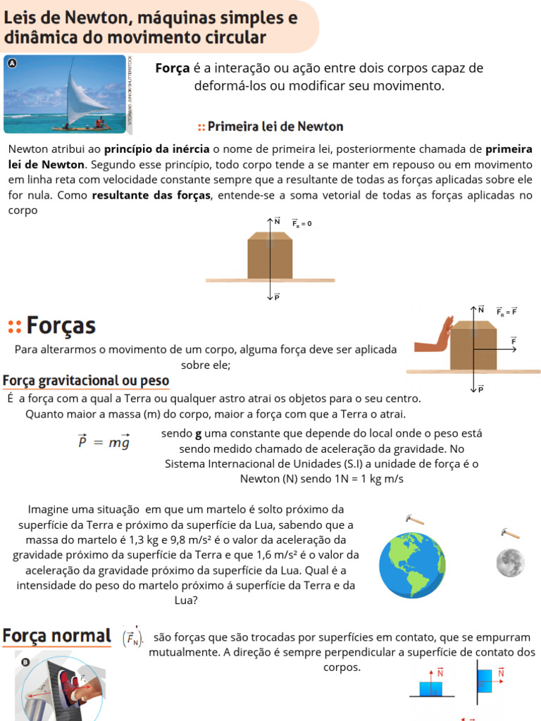 Aplicação das Leis de Newton | PDF | Força | Leis do Movimento de Newton