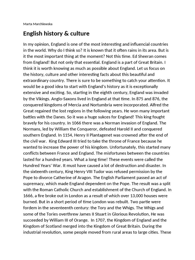 English History and Culture | PDF | Kingdom Of England | England
