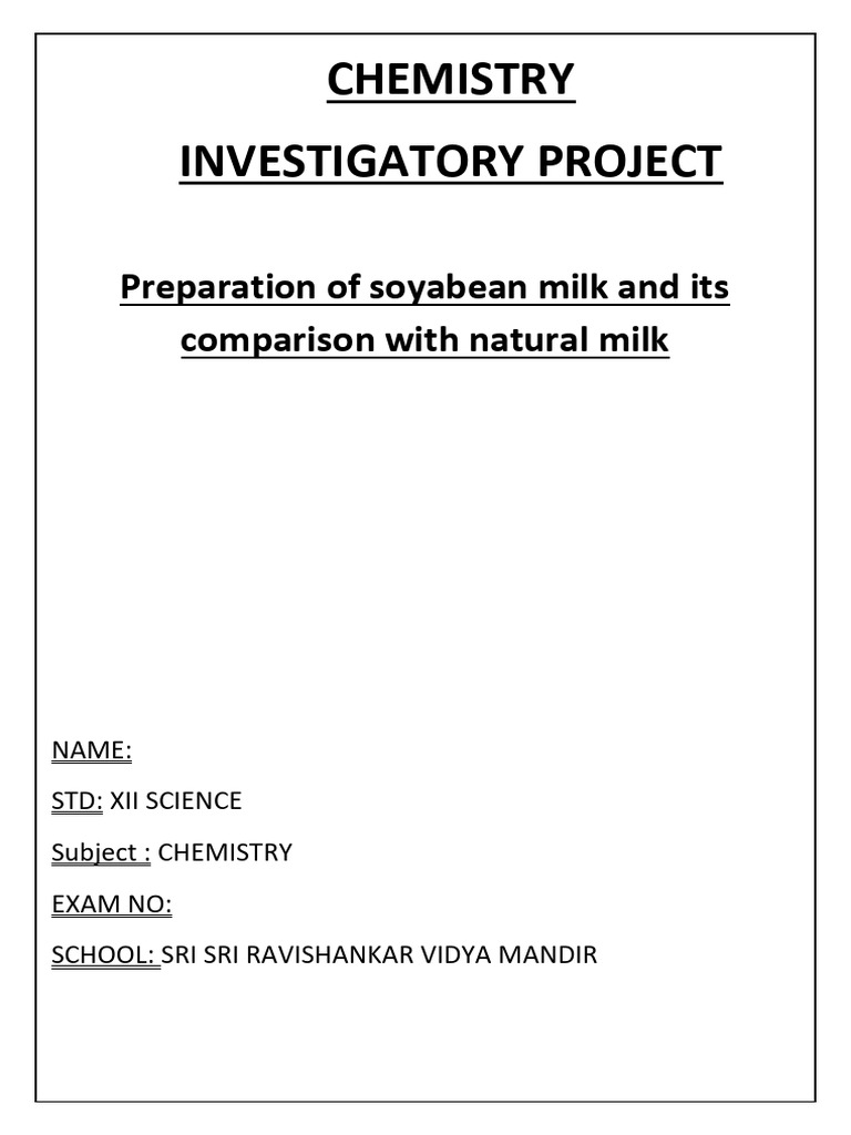 Soybean Milk vs. Natural Milk Study | PDF | Milk | Soy Milk