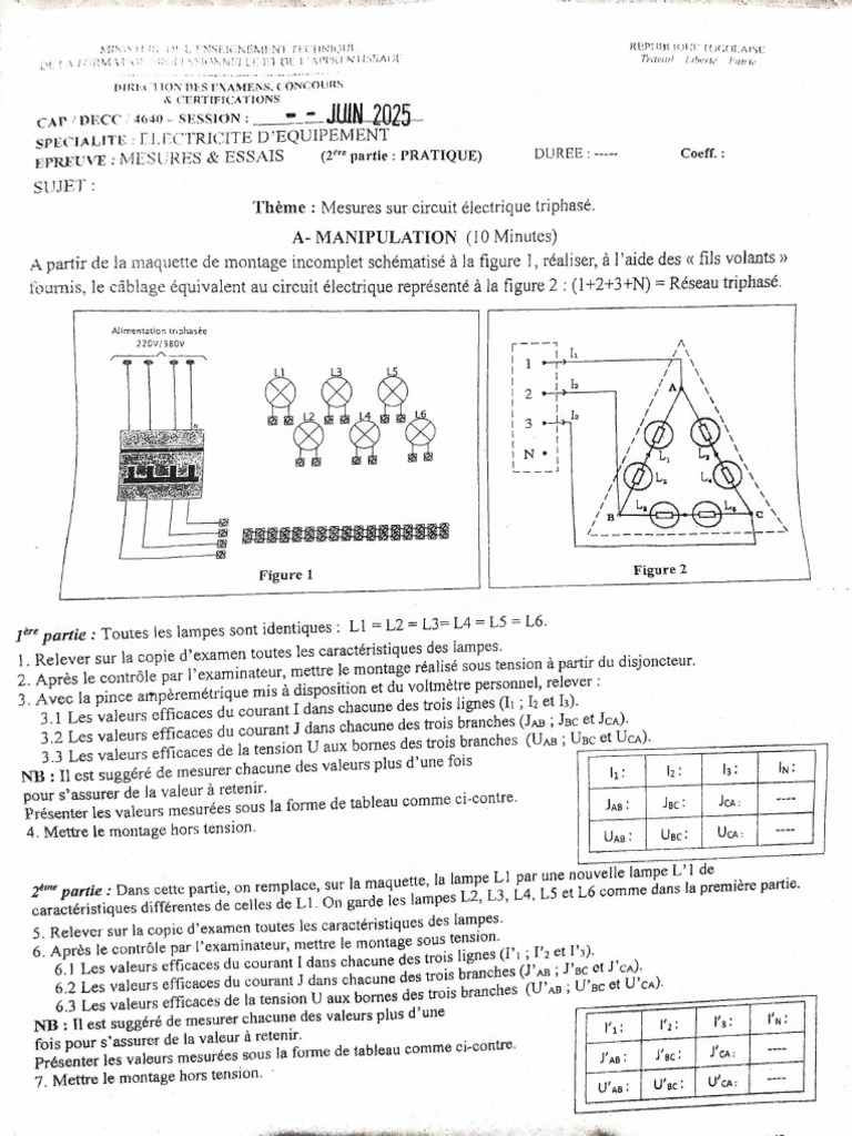 Mesures & Essais Pratique (Candidats) Capee 2025 | PDF