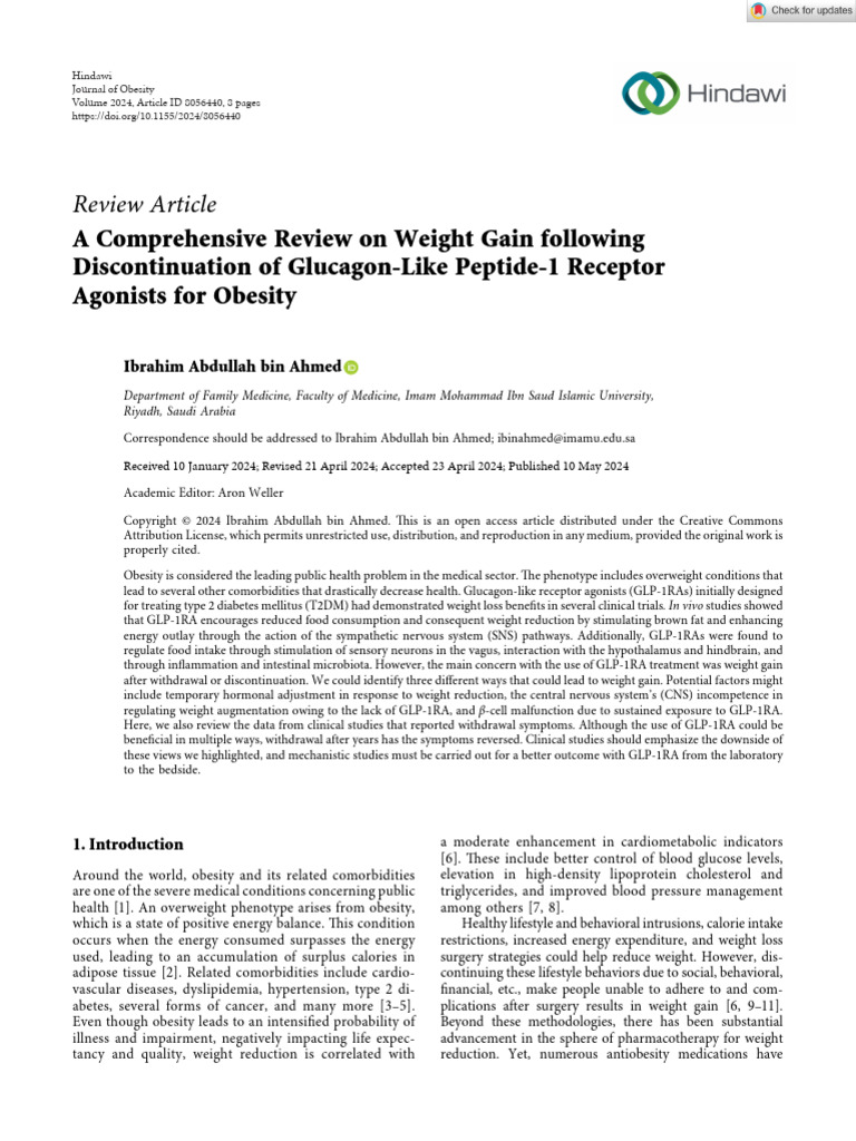 Journal of Obesity - 2024 - Abdullah Bin Ahmed - A Comprehensive Review On Weight Gain Following ...