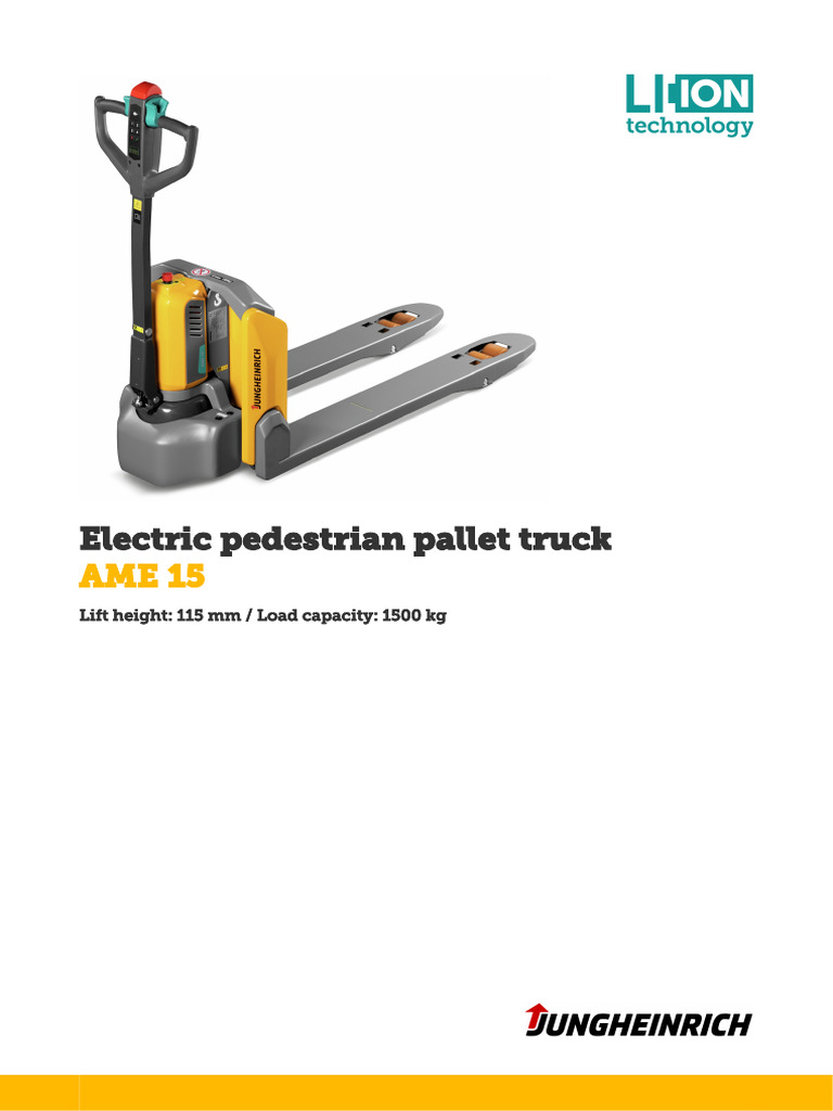 Electric Pedestrian Pallet Truck AME 15 | PDF | Axle | Automotive Industry