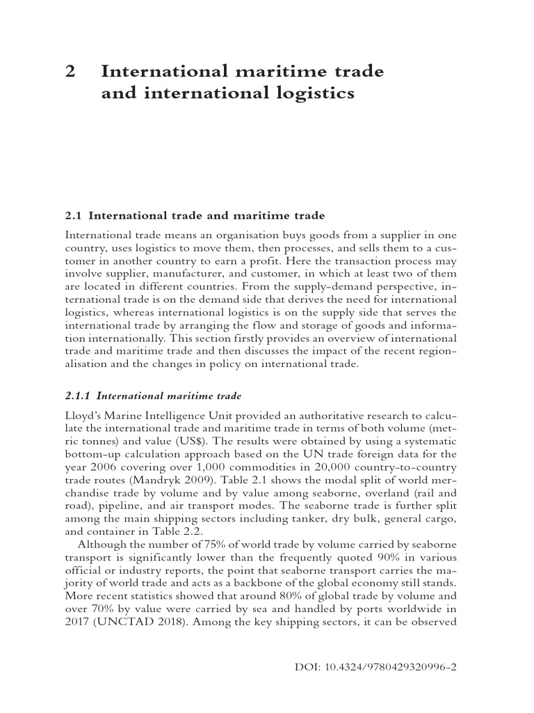 International Trade and Maritime Logistics | PDF | Supply Chain ...
