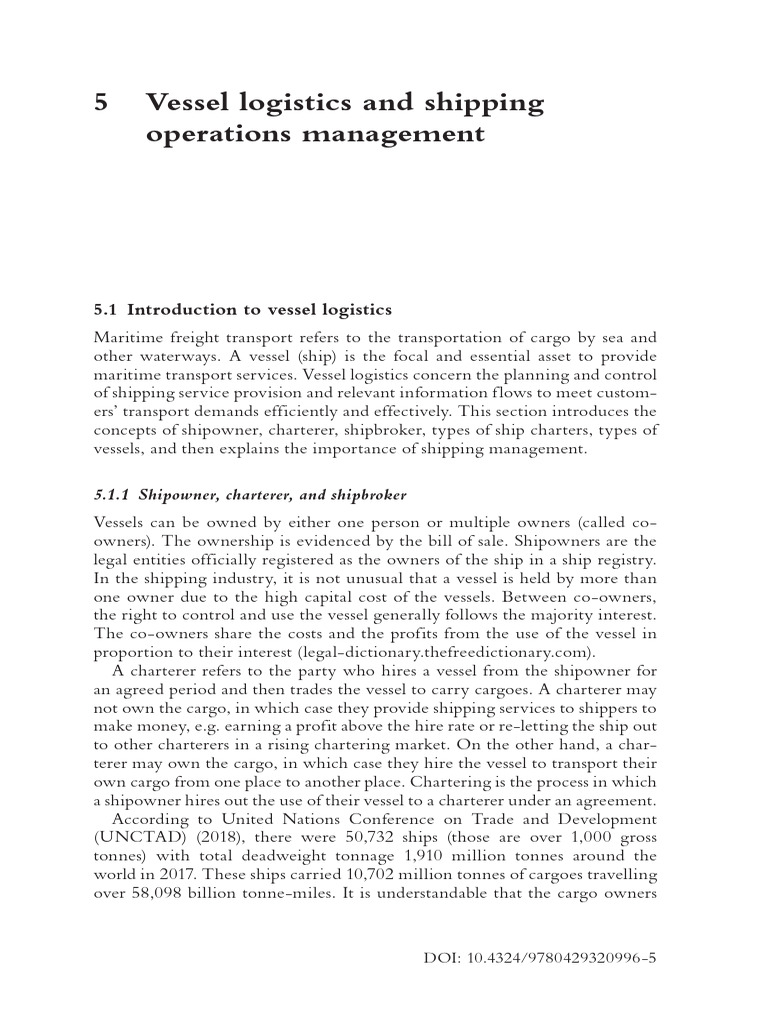 Vessel Logistics Overview and Types | PDF | Cargo | Ships