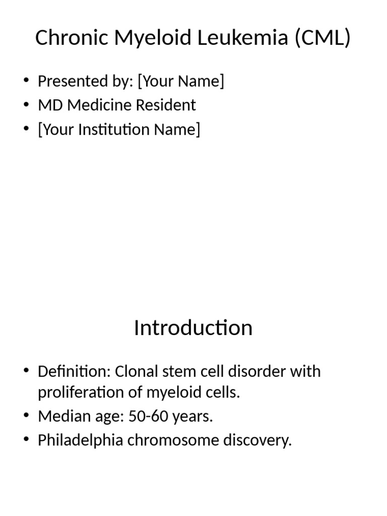 Chronic Myeloid Leukemia Overview | PDF