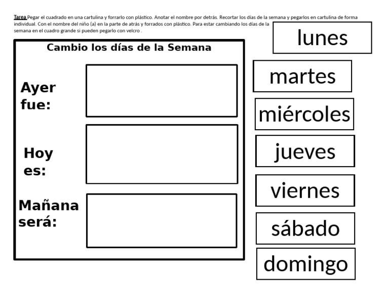 Cartel Días de La Semana | PDF