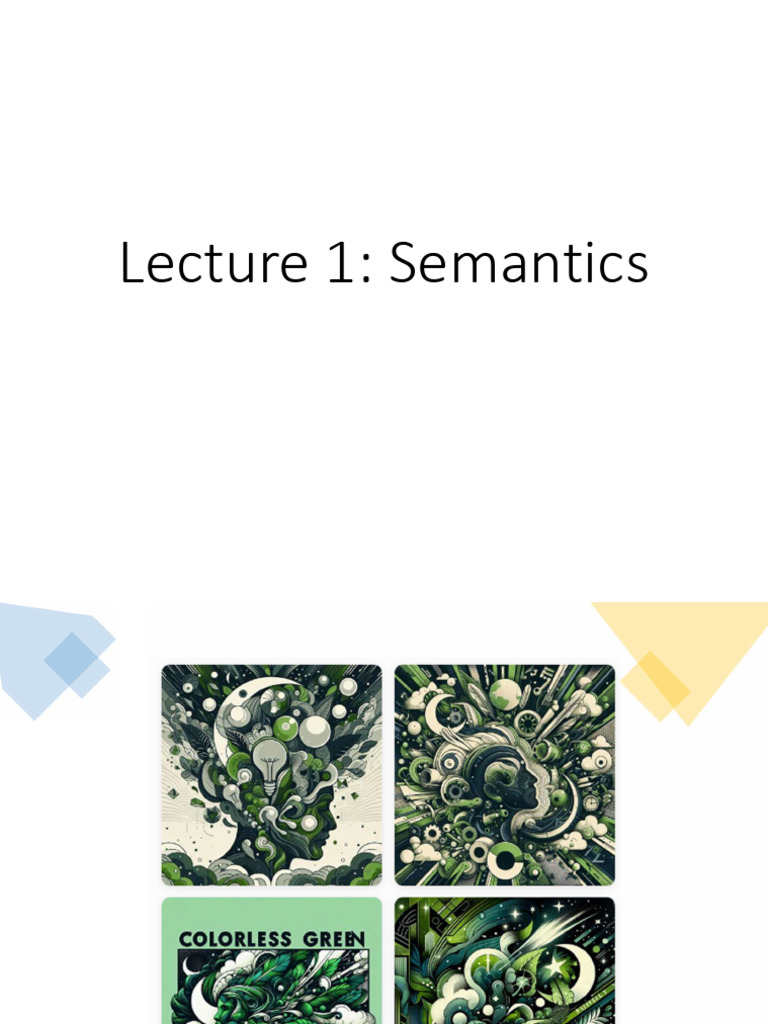 Semantics 1 Pdf Semantics Lexicology