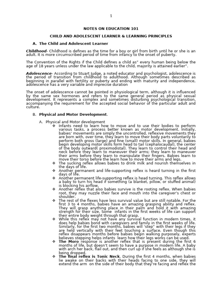 Notes On Education 101 For Cba 2 | PDF | Autism | Asperger Syndrome