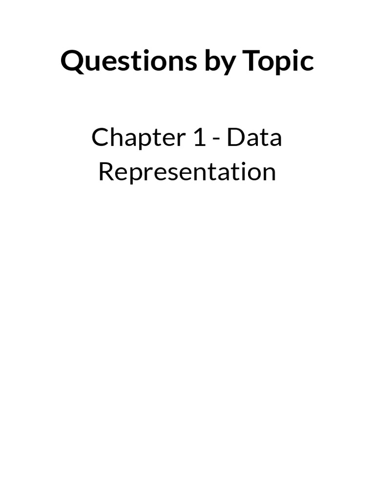 Chap. 1 - Data Representation - QbT | PDF