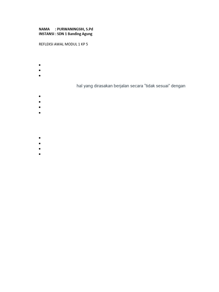 Refleksi Awal Modul 1 KP 5 | PDF