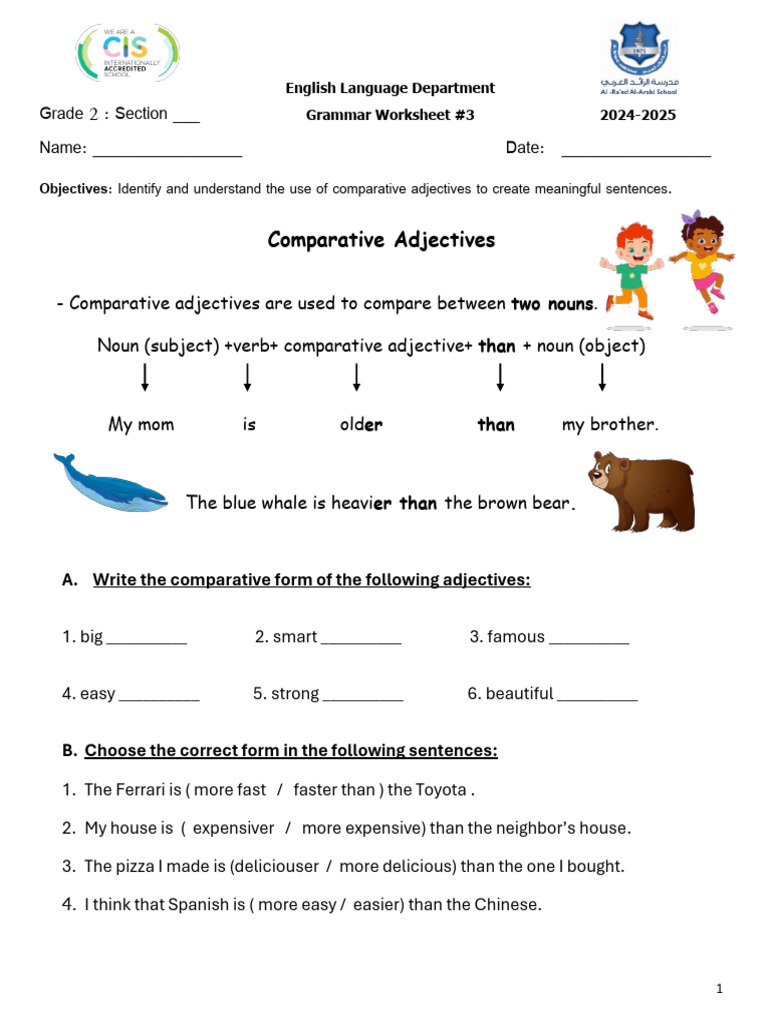 Gr2 - Eng - Grammar 3 - Comparative and Superlative Adjectives | PDF ...