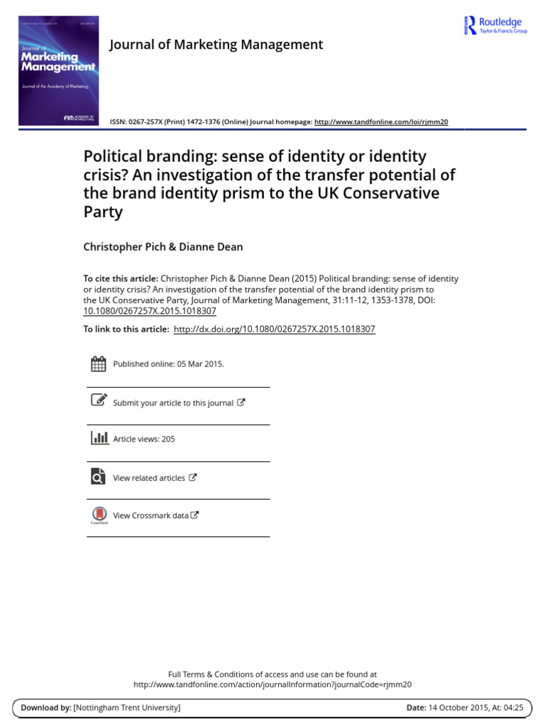 Paper-Political Branding and Sense of Identity | PDF | Brand | Marketing