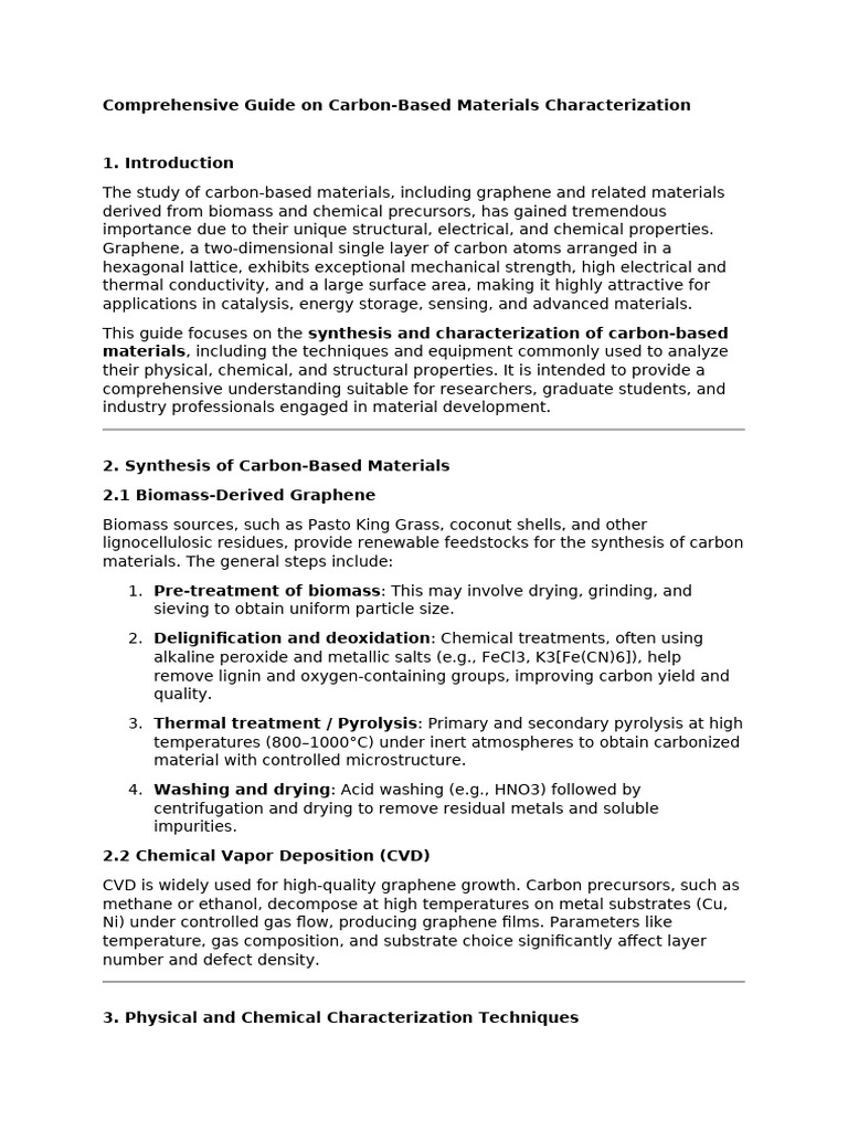 Carbon Materials Characterization Guide | PDF | Graphene | Chemical ...