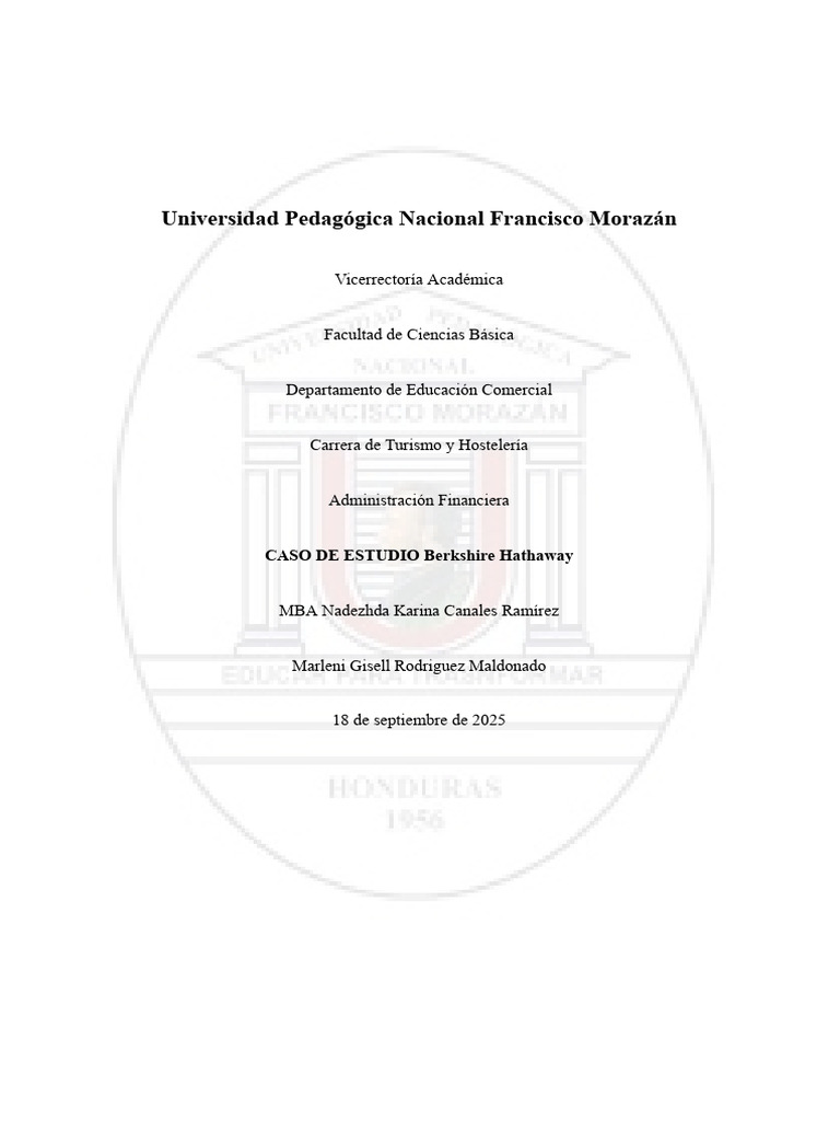 Caso Berkshire Hathaway Marleni Rodriguez | PDF | Compartir (Finanzas ...