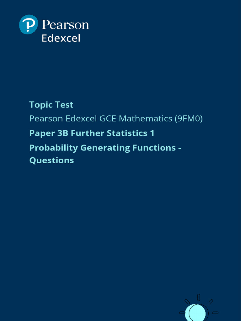 9FM0 Topical Prob Generating Functions | PDF | Function (Mathematics ...