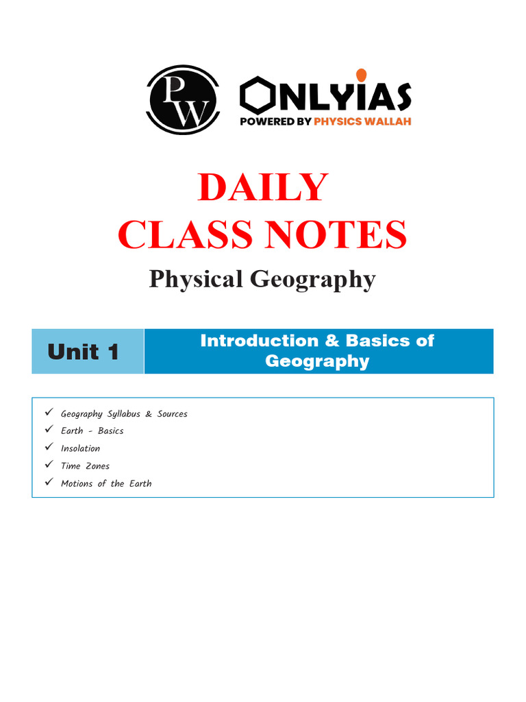 Intro to Physical Geography Notes | PDF | Equator | Earth