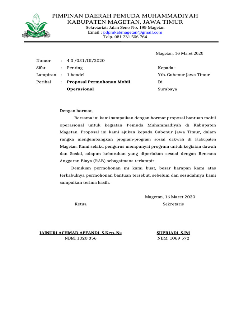 Proposal Permohonan Mobil | PDF