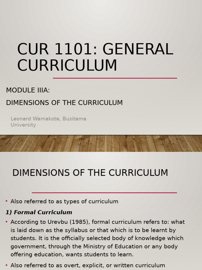 CUR 1101 - Dimensions of Curriculum 2025 | PDF | Curriculum | Learning
