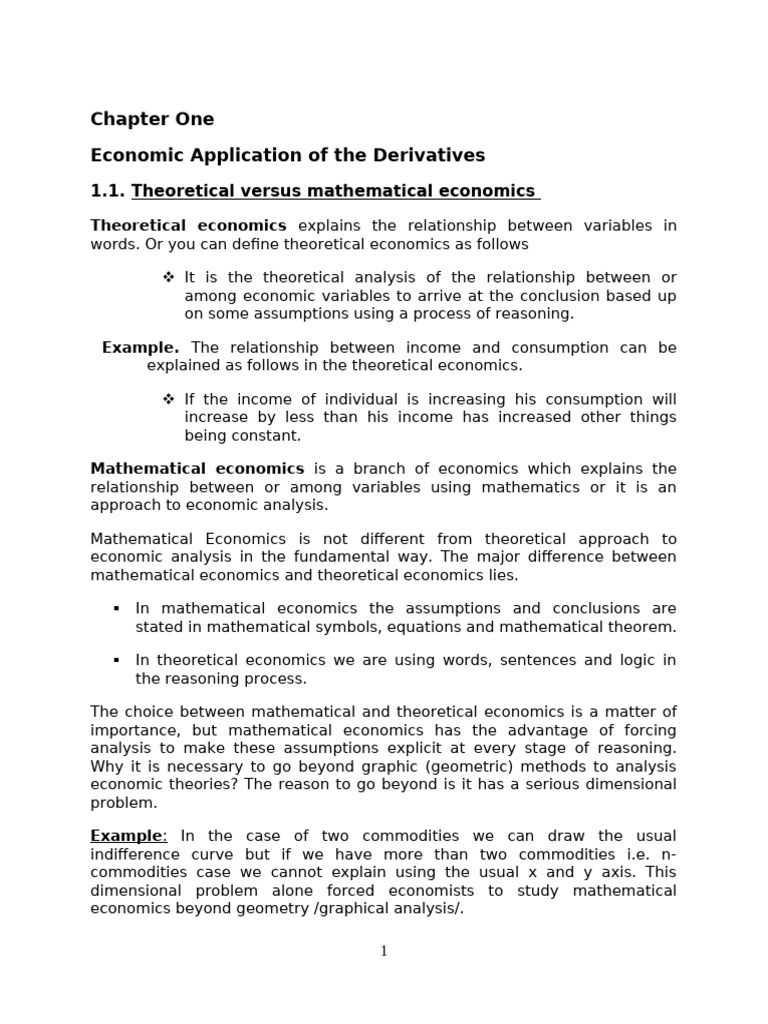 Chapter 1 Calculus For Economist | PDF | Mathematics | Economics