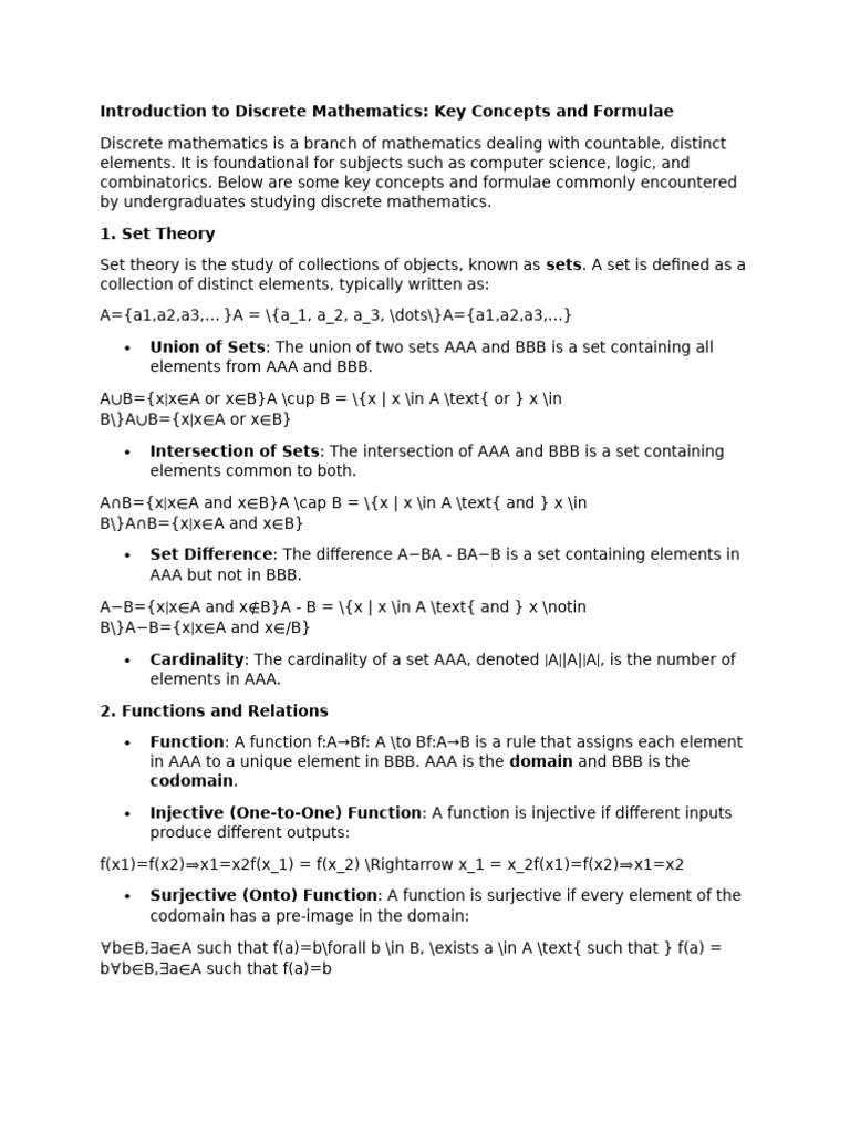 Introduction To Discrete Mathematics | PDF | Function (Mathematics ...
