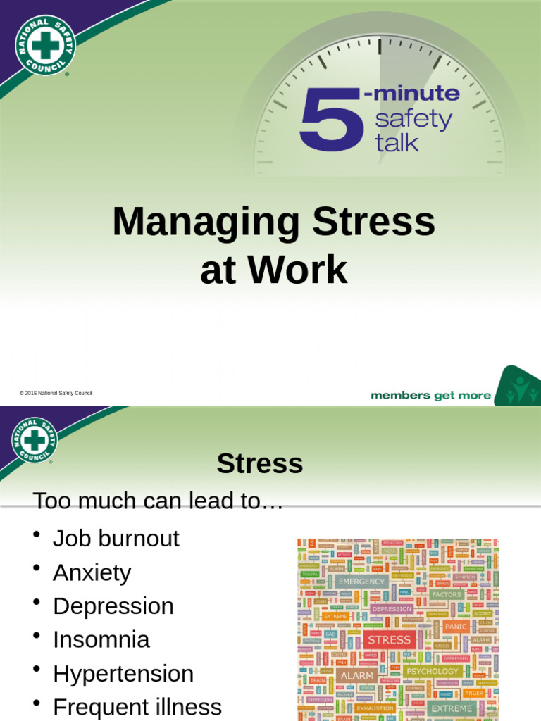 Managing Stress at Work | PDF | Stress (Biology) | Occupational Burnout