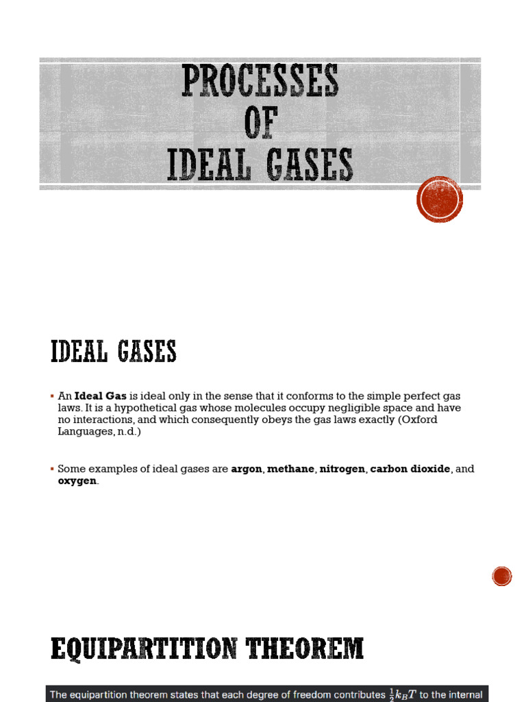 Processes of Ideal Gasses | PDF | Gases | Thermodynamics