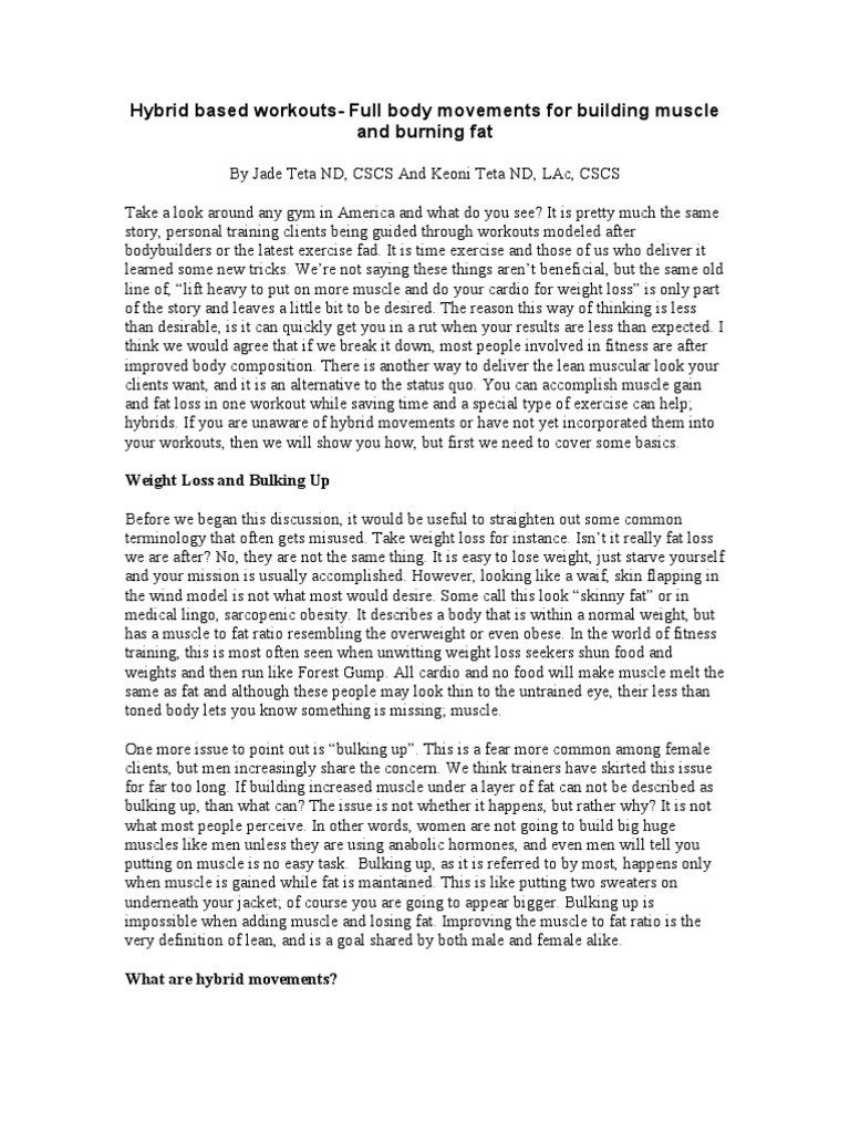 Hybrid Based Workouts | PDF | Physical Exercise | Weight Training