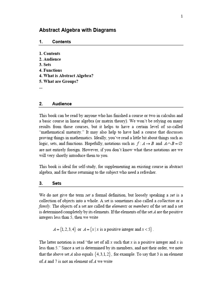 A Quick Course in Abstract Algebra | PDF | Set (Mathematics) | Function ...