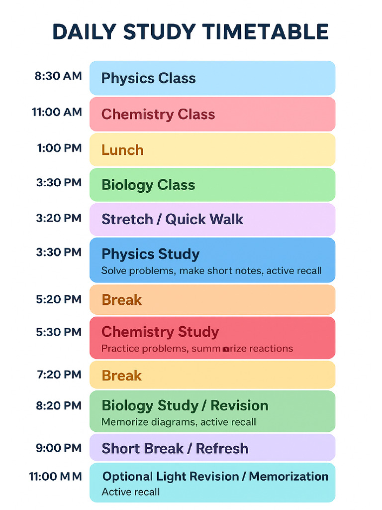 Study Timetable | PDF
