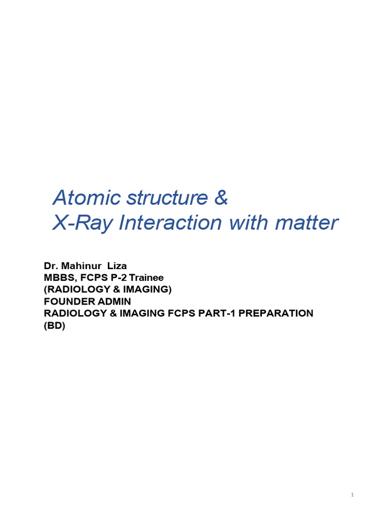 Atomic Structures - Interaction | PDF | Isotope | Electromagnetic Radiation