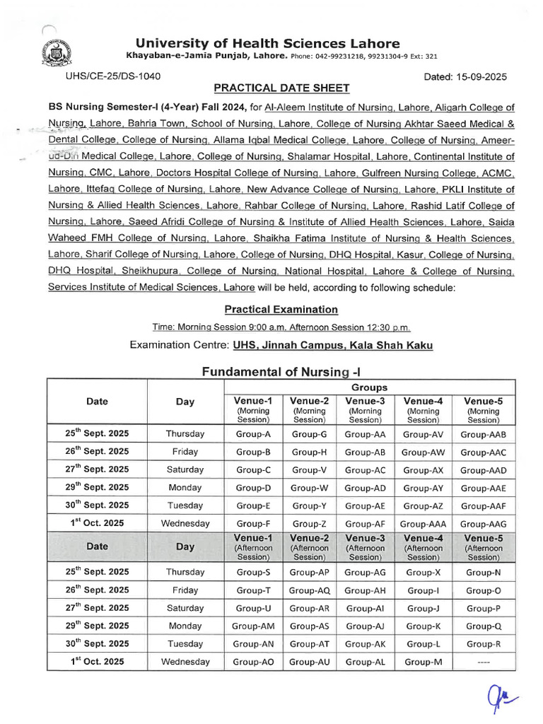 1st Semester Fall 2024 Nursing | PDF