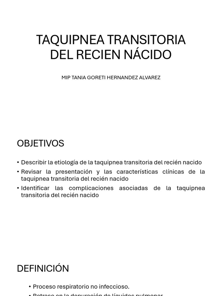 Taquipnea Transitoria en Recién Nacidos | PDF | Respiración ...