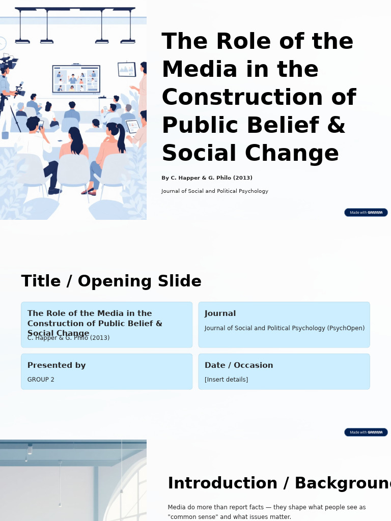 The Role of The Media in The Construction of Public Belief and Social ...