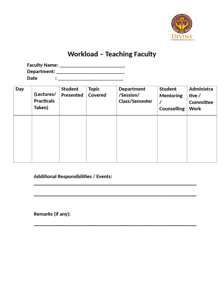 Teaching Faculty Workload Tracker | PDF