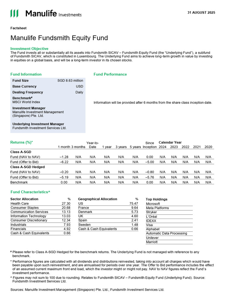 Manulife Fundsmith Equity Fund Overview | PDF | Investing | Investment ...