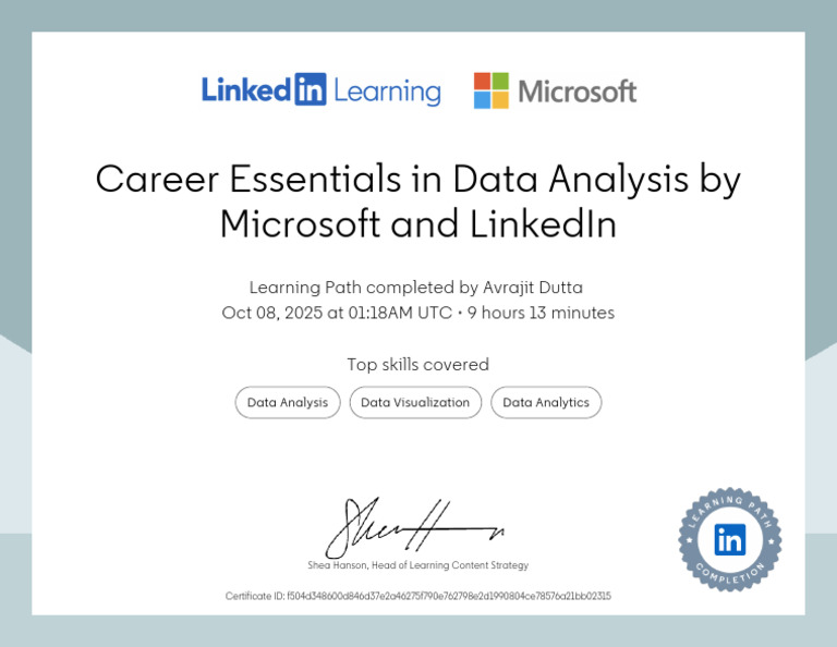 CertificateOfCompletion - Career Essentials in Data Analysis by ...