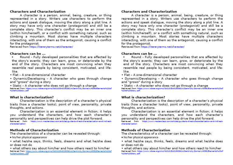 Understanding Characters and Traits | PDF