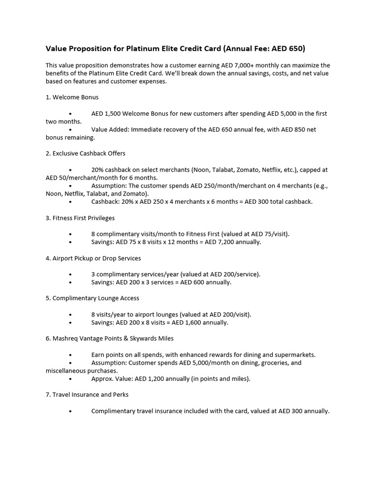Platinum Elite Card Value Analysis | PDF | Credit Card | Financial Services