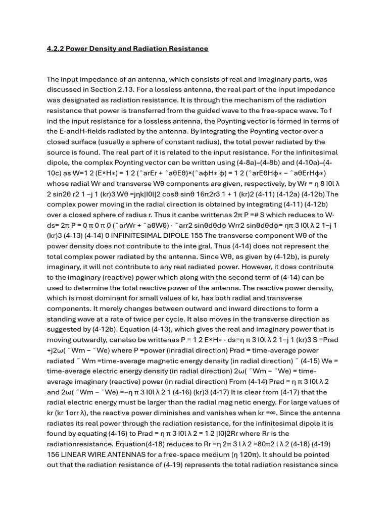 Radiation Resistance | PDF | Antenna (Radio) | Physical Phenomena