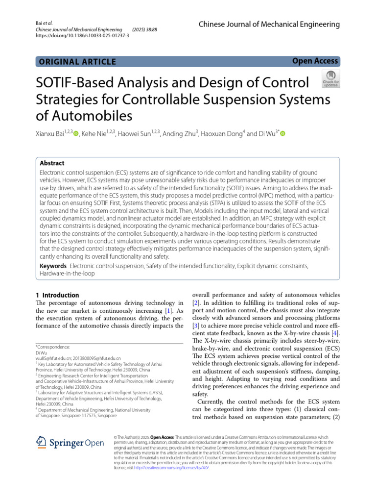 SOTIF-Based Analysis and Design of Control Strategies For Controllable ...