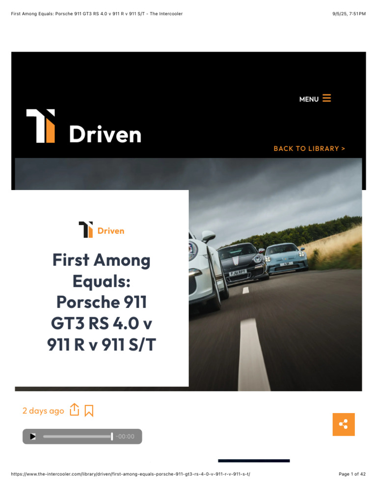 Porsche 911 GT3 RS 4.0 vs 911 R vs S/T | PDF | Motor Vehicle ...