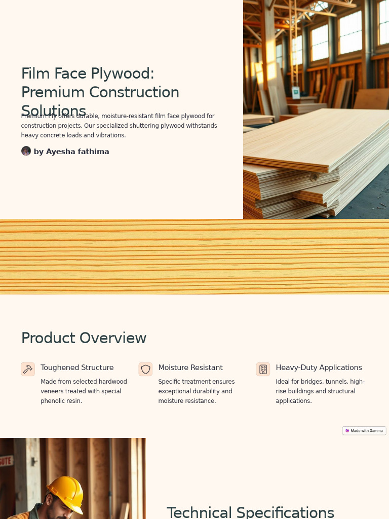 Film Face Plywood Premium Construction Solutions | PDF