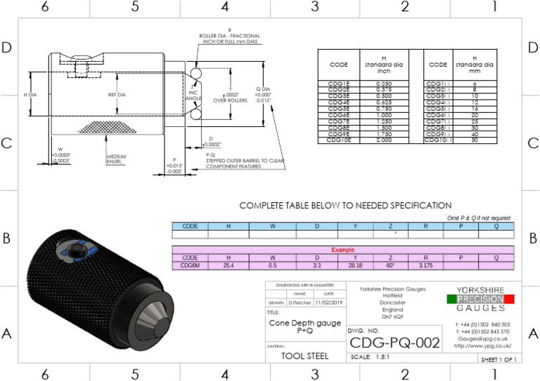 Cone Depth Order Drawing | PDF